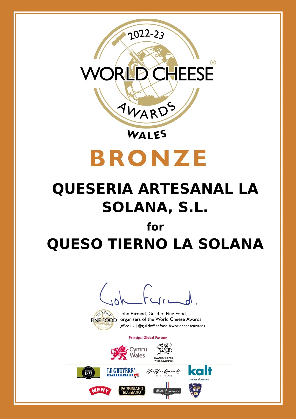 Queso Tierno – Queseria Artesanal La Solana, S.L.